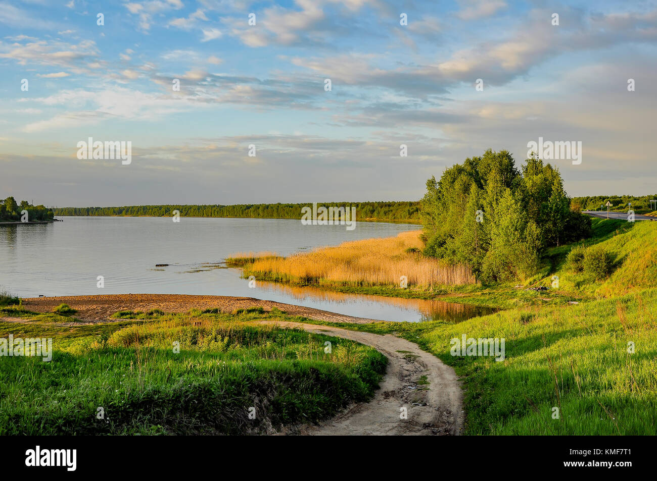 Spring evening on the banks of the river Neva Stock Photo - Alamy