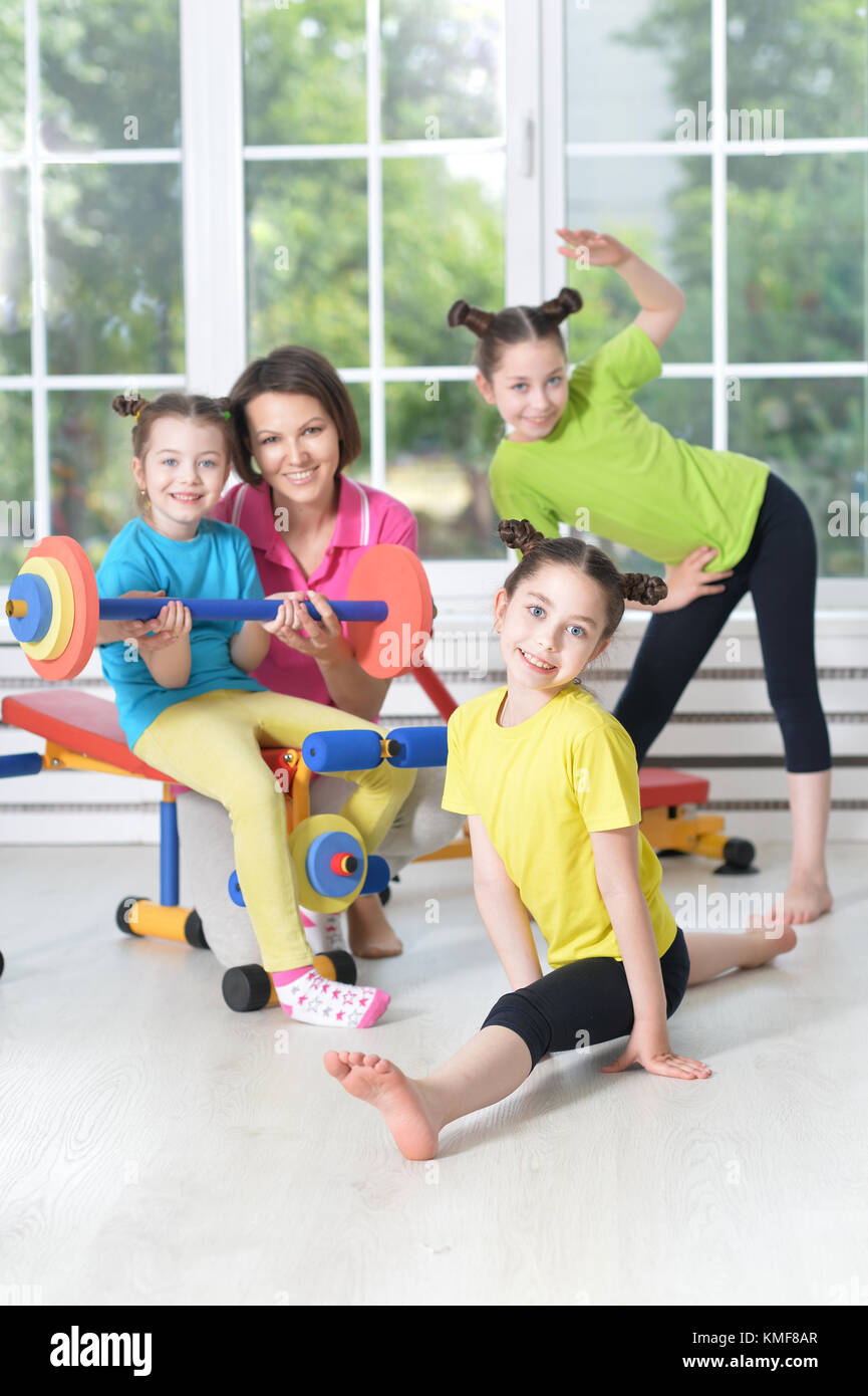 Children exercise training elementary hi-res stock photography and ...