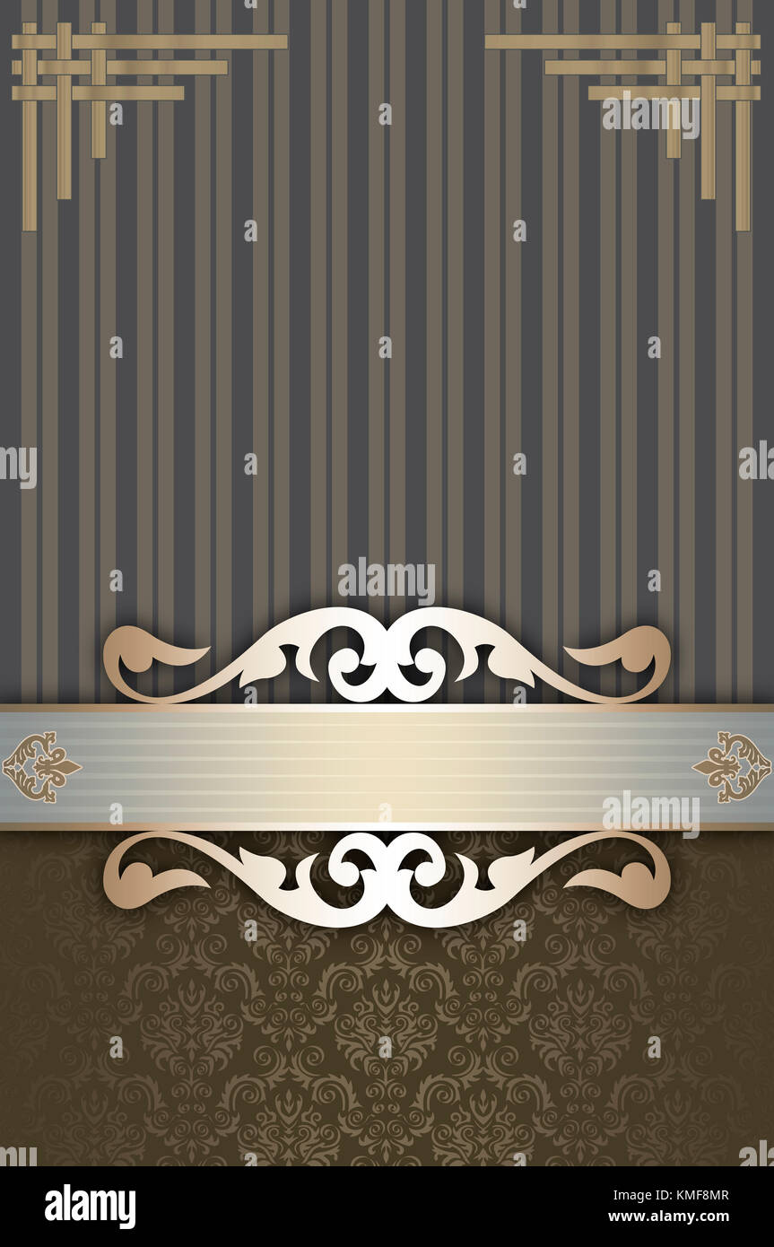 Vintage background with decorative border and old-fashioned patterns ...