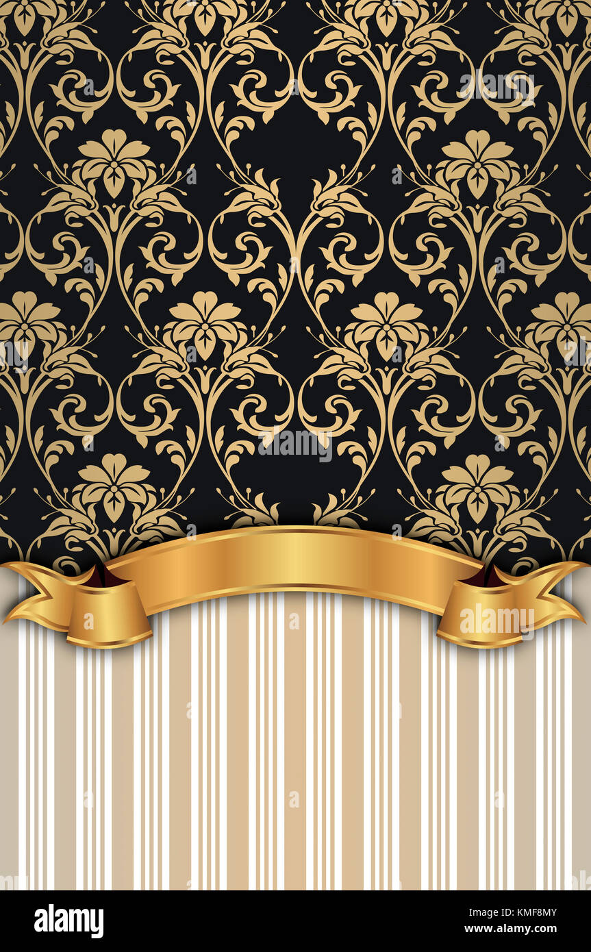 Vintage background with decorative floral patterns and gold elegant ...