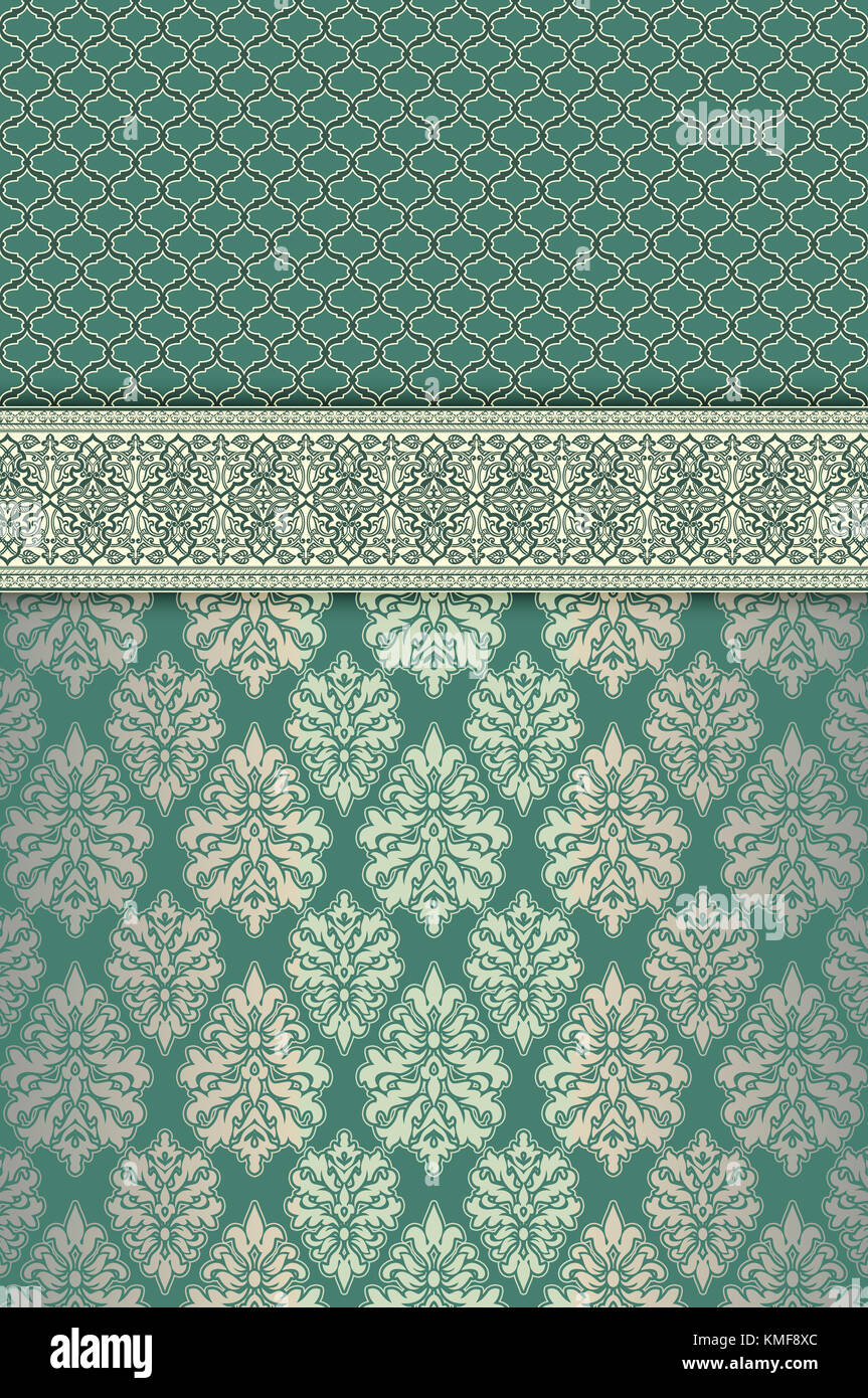 Vintage background with decorative border and old-fashioned patterns ...