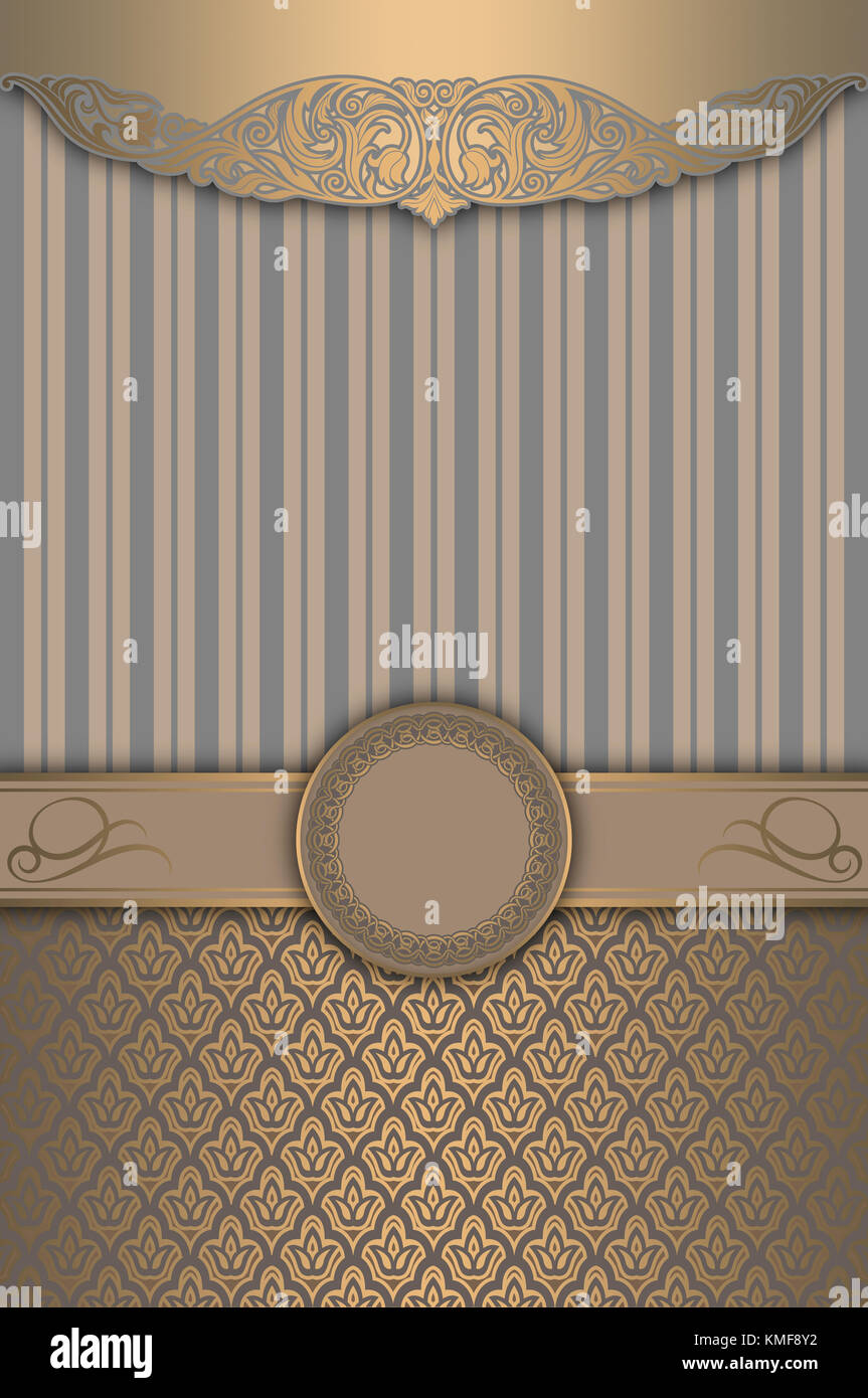 Vintage background with decorative border,frame and elegant gold ...