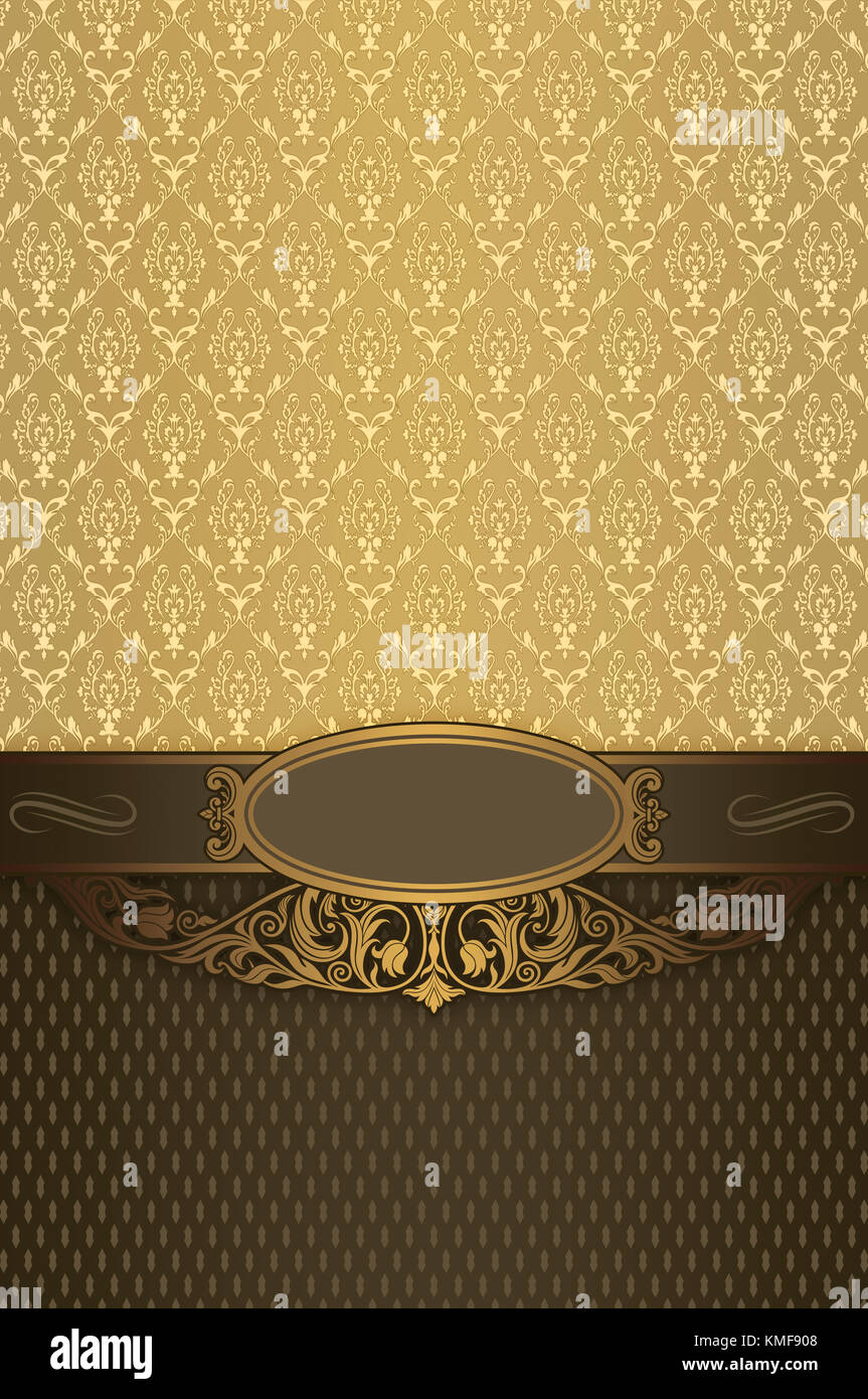 Old-fashioned background with decorative patterns and elegant frame ...