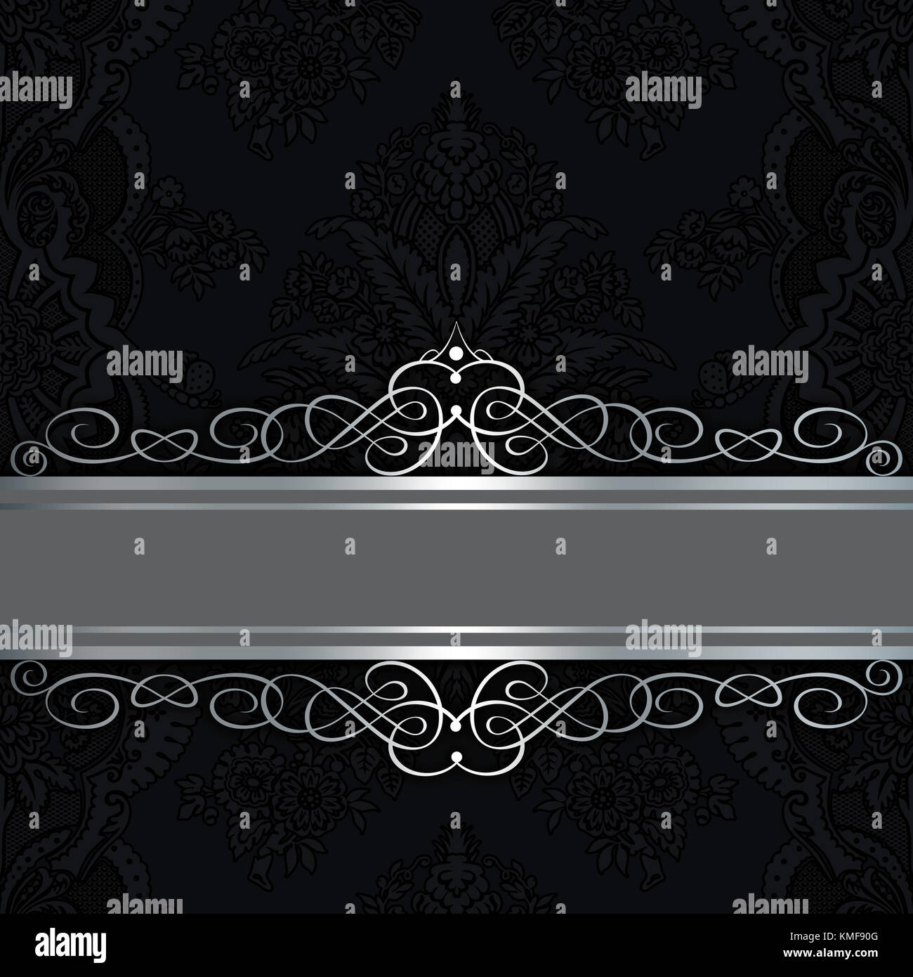 Vintage black background with old-fashioned patterns and decorative ...