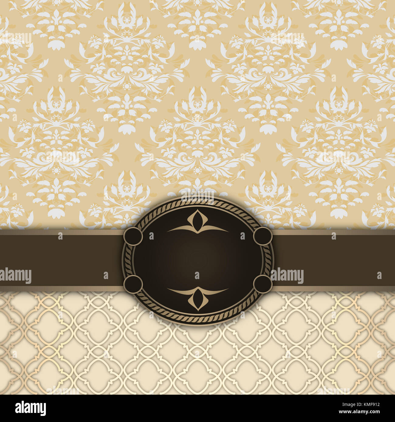 Decorative vintage background with elegant frame and floral old ...