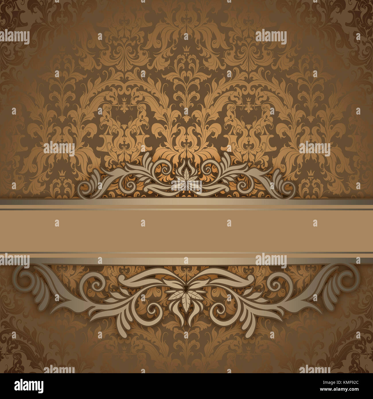 Vintage background with decorative border and old-fashioned patterns ...