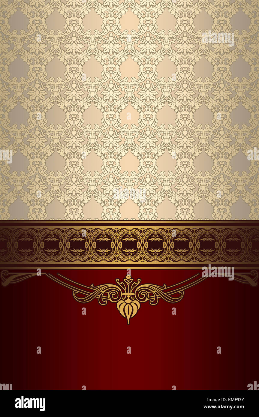 Vintage background with decorative ornamental border and old-fashioned ...