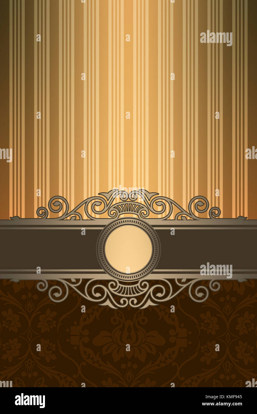 Vintage background with decorative border and old-fashioned patterns ...