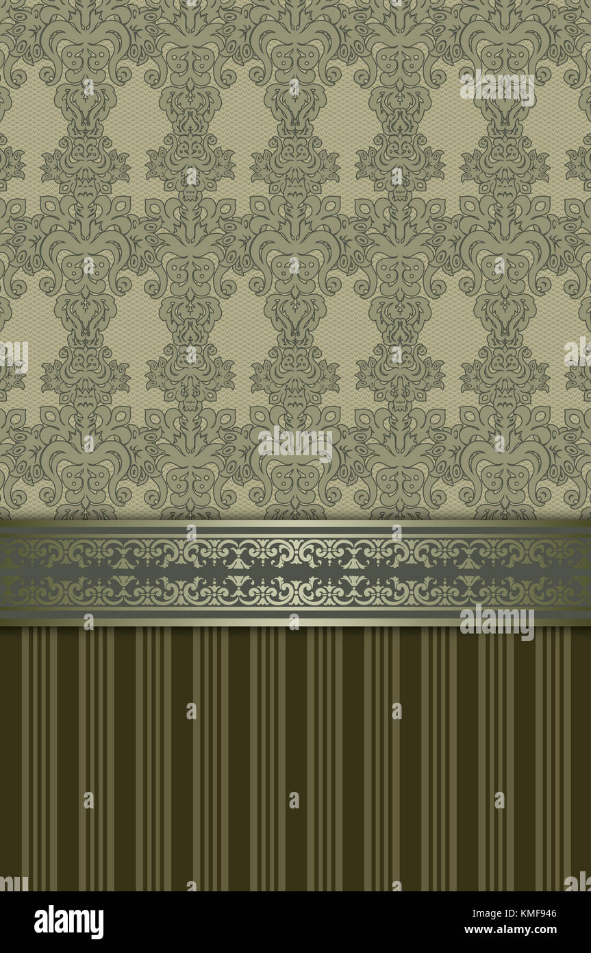 Vintage background with decorative ornamental border and old-fashioned ...