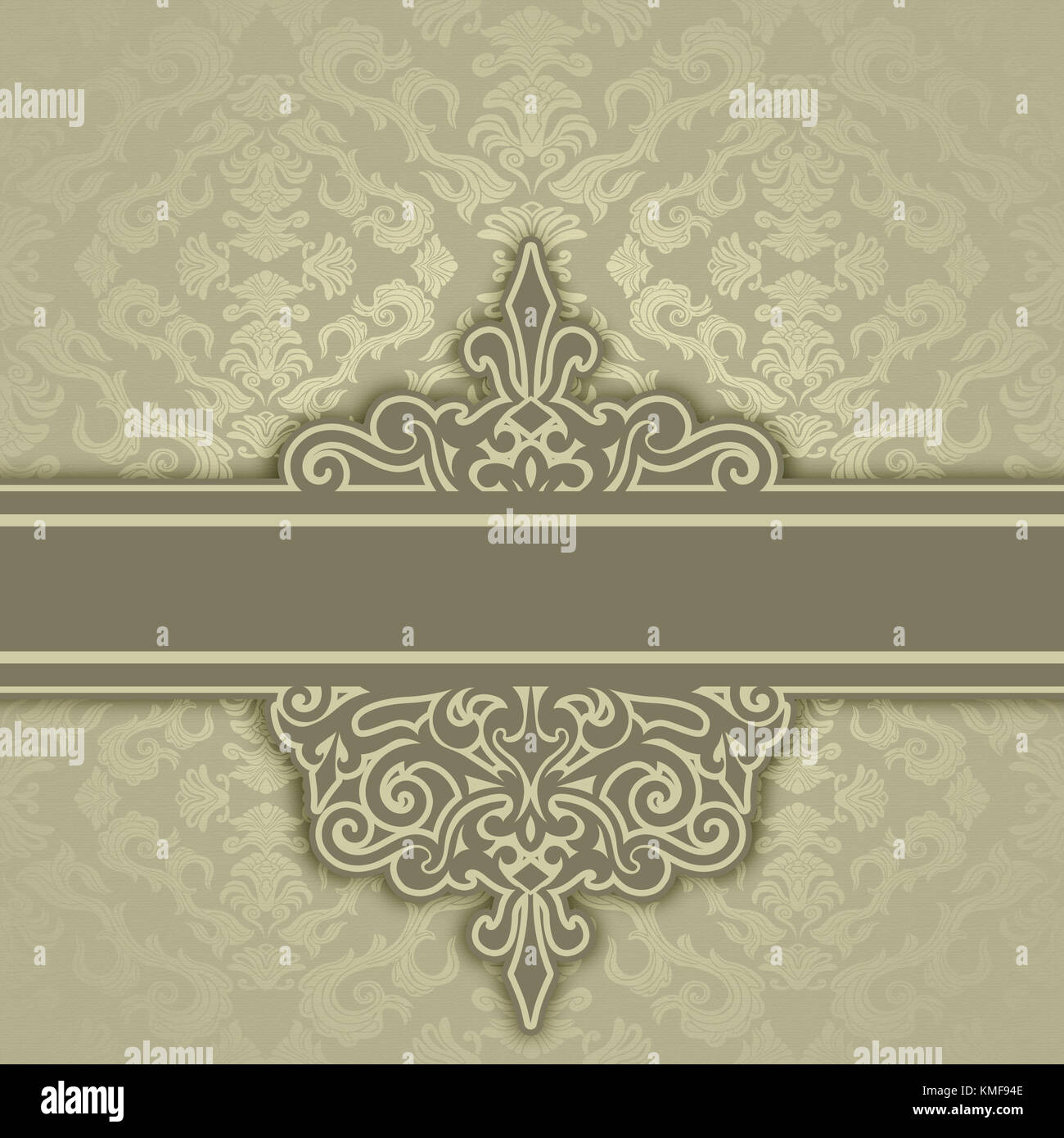 Vintage background with decorative border and old-fashioned patterns ...