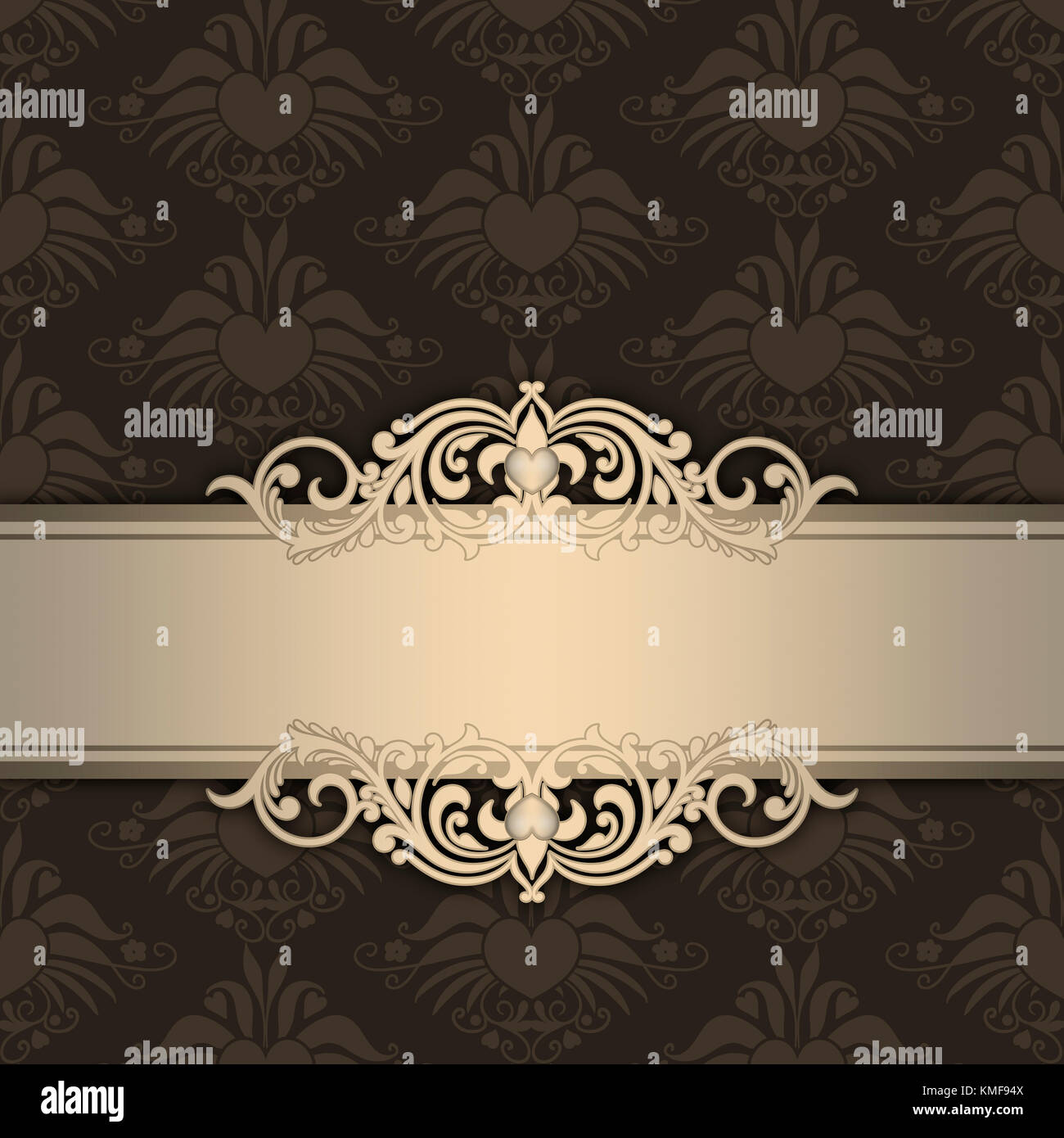 Brown vintage background with decorative border and old-fashioned ...
