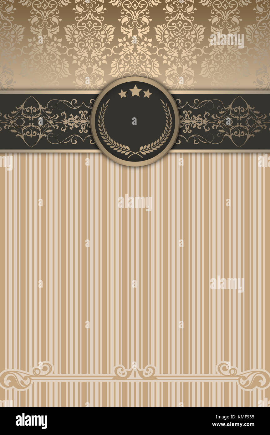 Vintage background with decorative ornamental border and old-fashioned ...