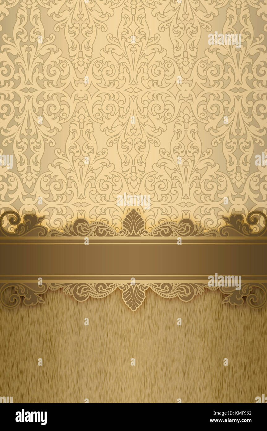 Luxury vintage background with decorative border and old-fashioned ...