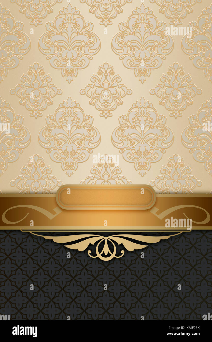Elegant vintage background with decorative border and patterns Stock Photo - Alamy