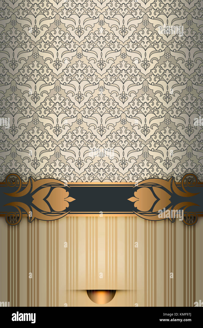 Vintage background with decorative border and elegant patterns Stock ...