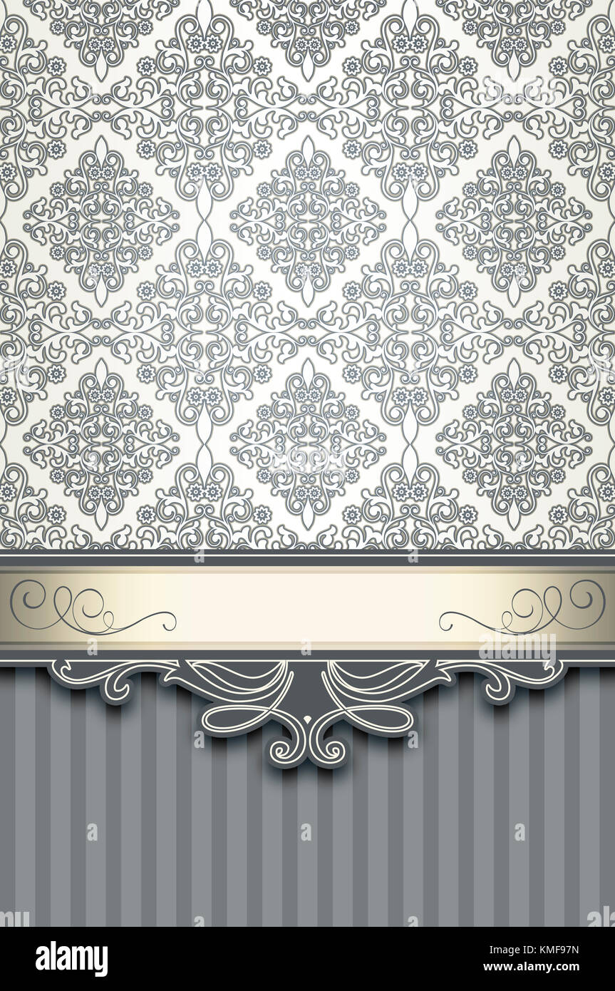 Vintage background with decorative border and old-fashioned patterns ...