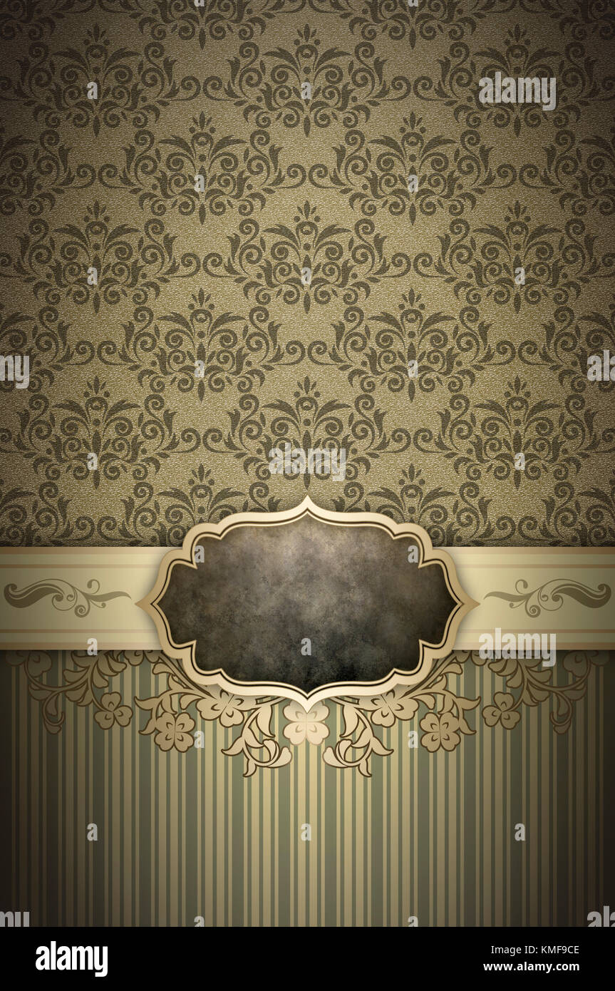 Vintage background with decorative border,frame and old-fashioned ...