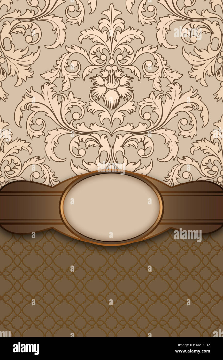 Vintage background with decorative border,frame and old-fashioned ...
