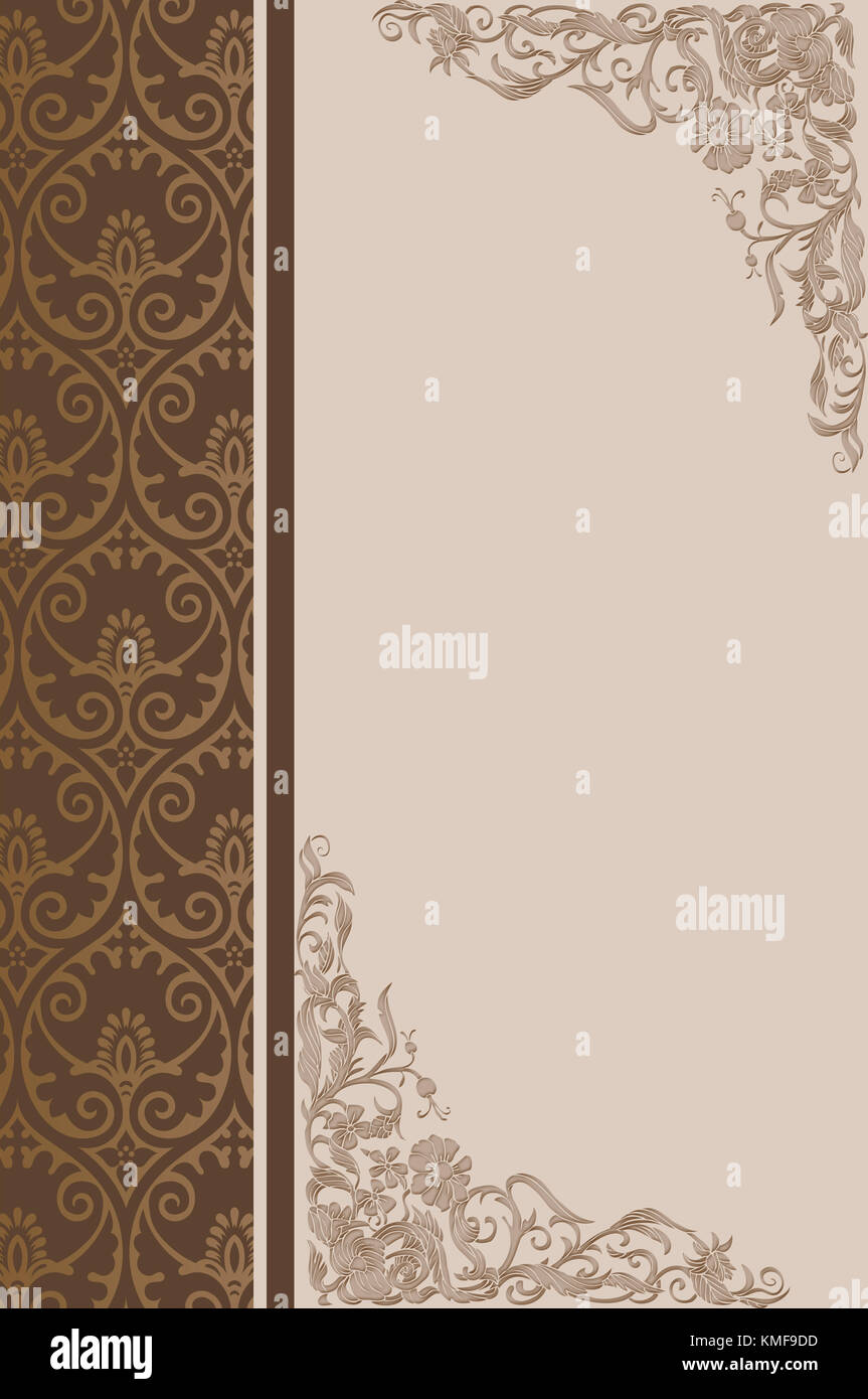 Old-fashioned background with decorative ornamental border and corners ...