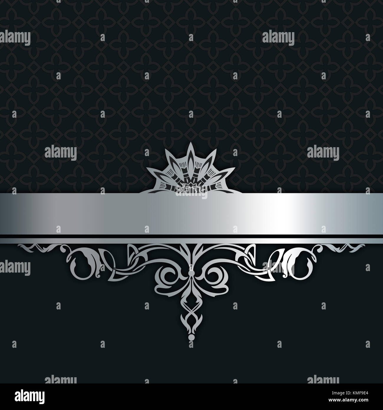 Decorative vintage background with elegant silver border and patterns ...