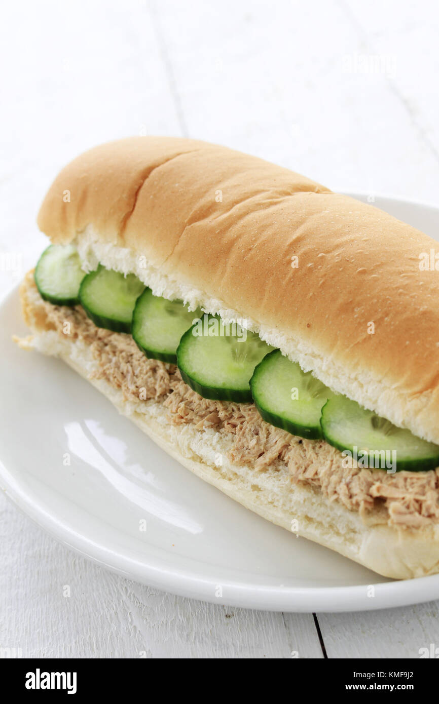 tuna cucumber sub sandwich Stock Photo - Alamy