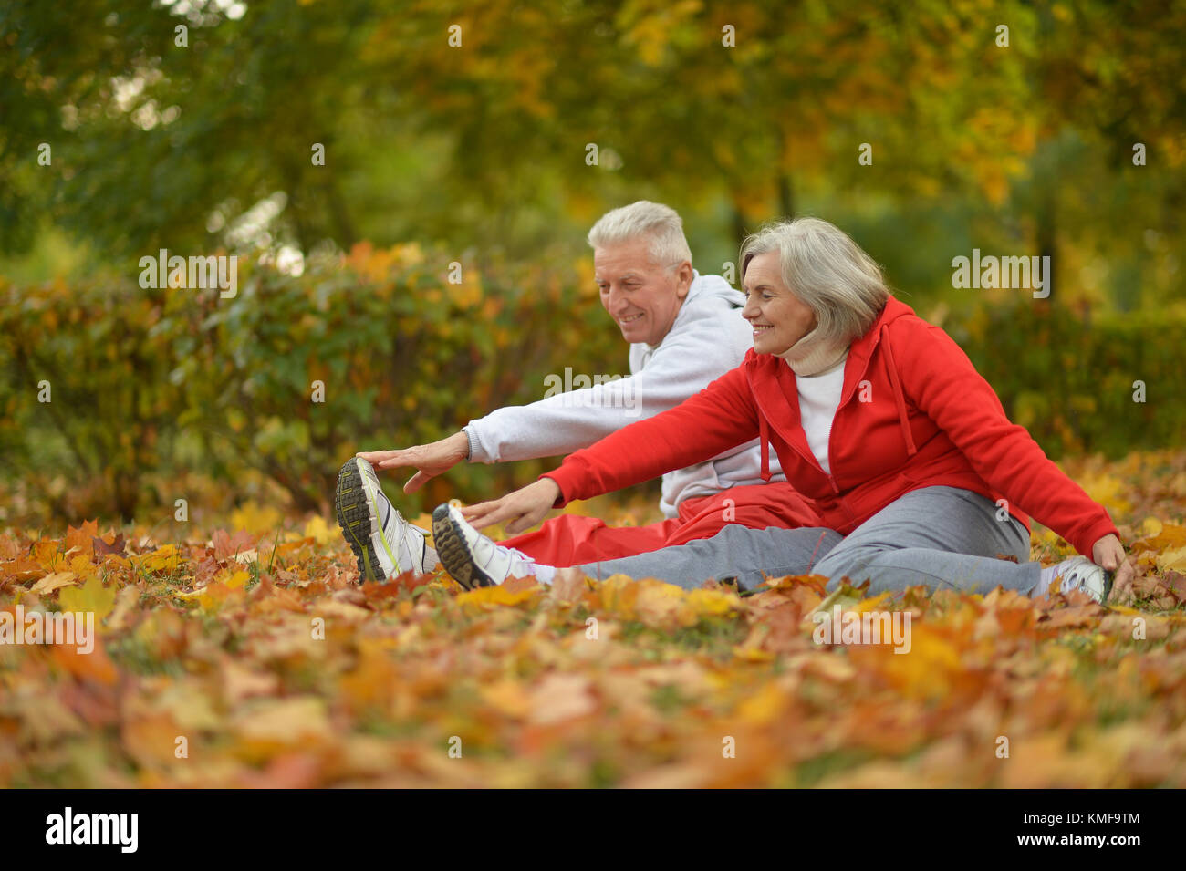 senior couple doing exercises Stock Photo - Alamy