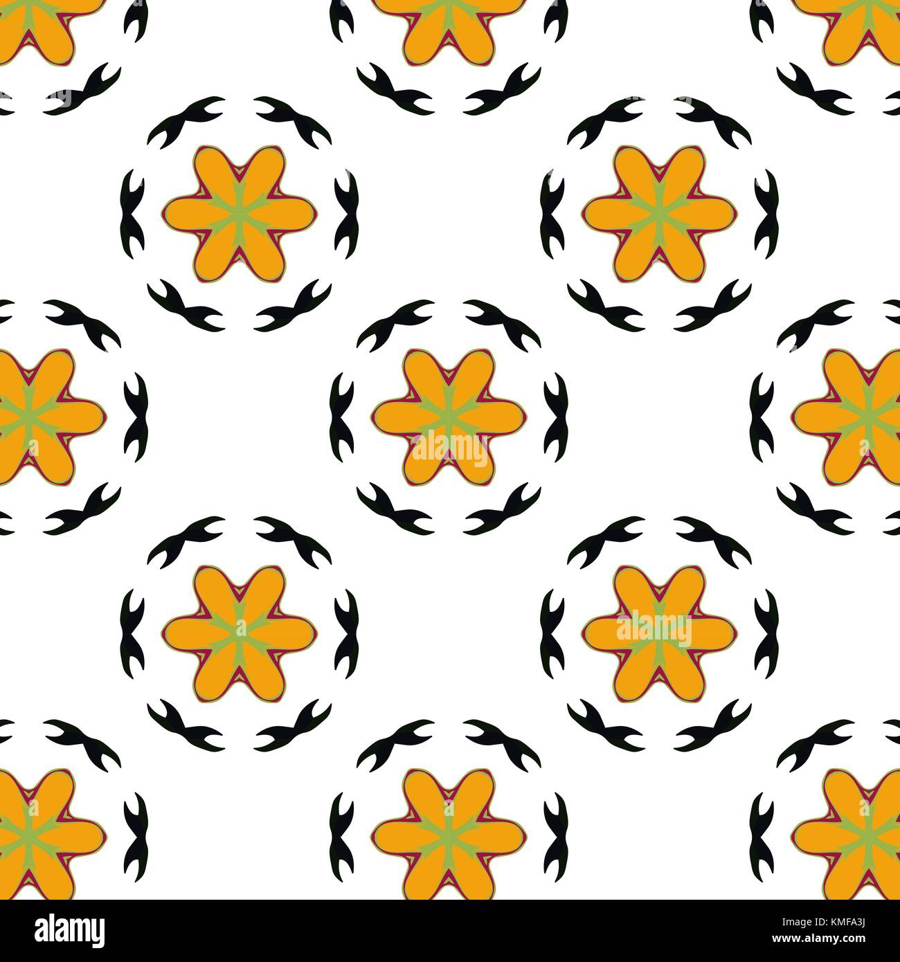 Fun colourful flower in seamless pattern for baby Stock Vector Image ...