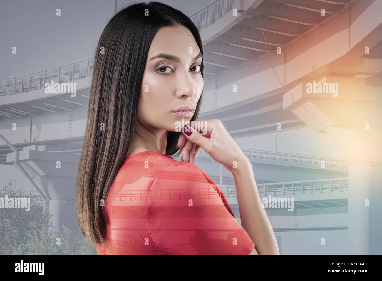 Confident professional director looking serious while being at work ...