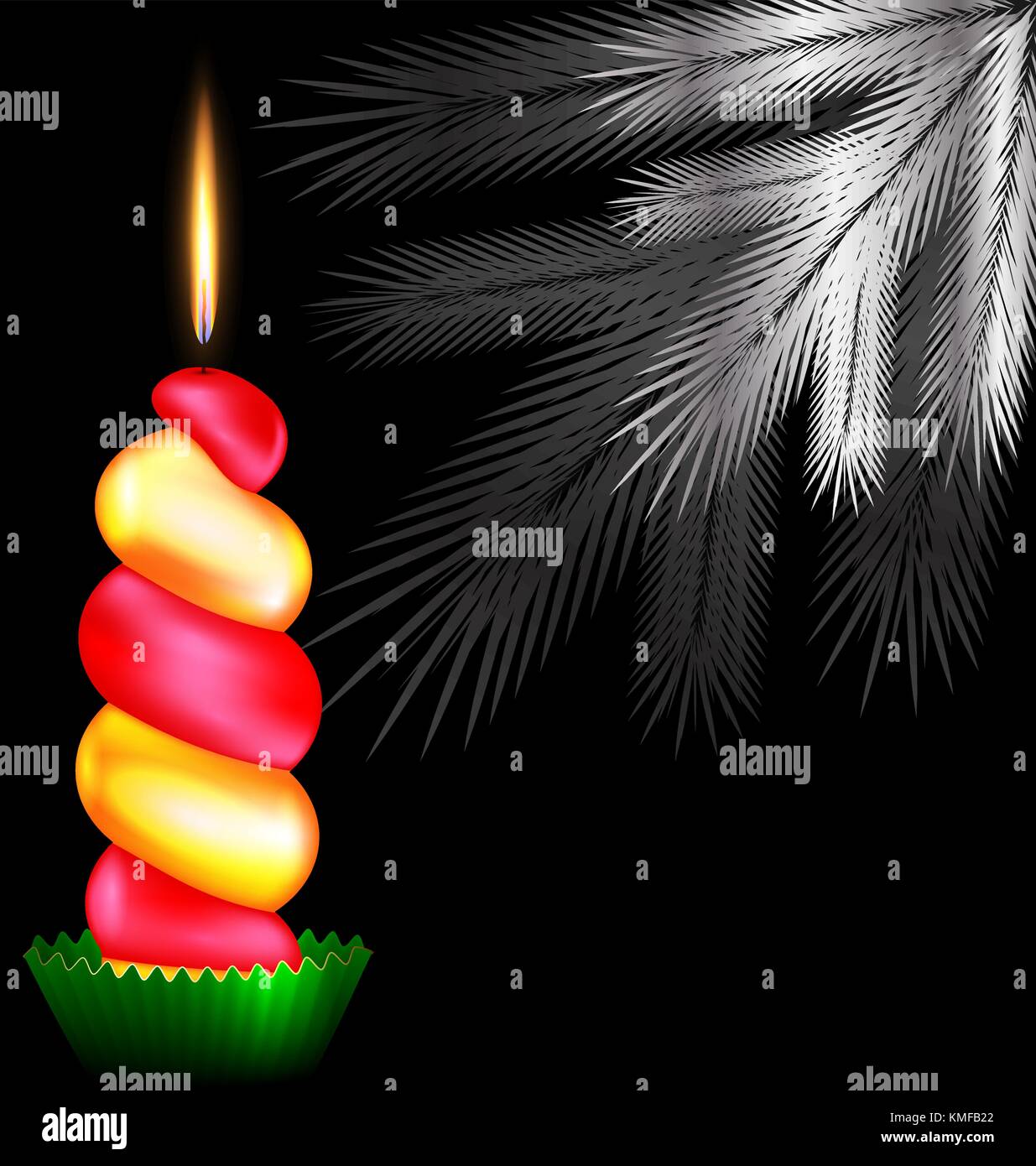 Red burning wax candle Stock Vector Images - Alamy