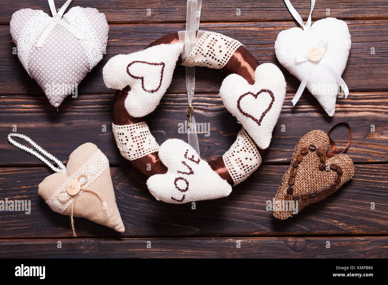 Variety of handmade hearts Stock Photo - Alamy