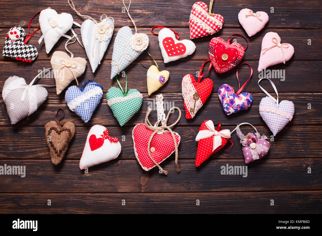 Variety of handmade hearts Stock Photo - Alamy