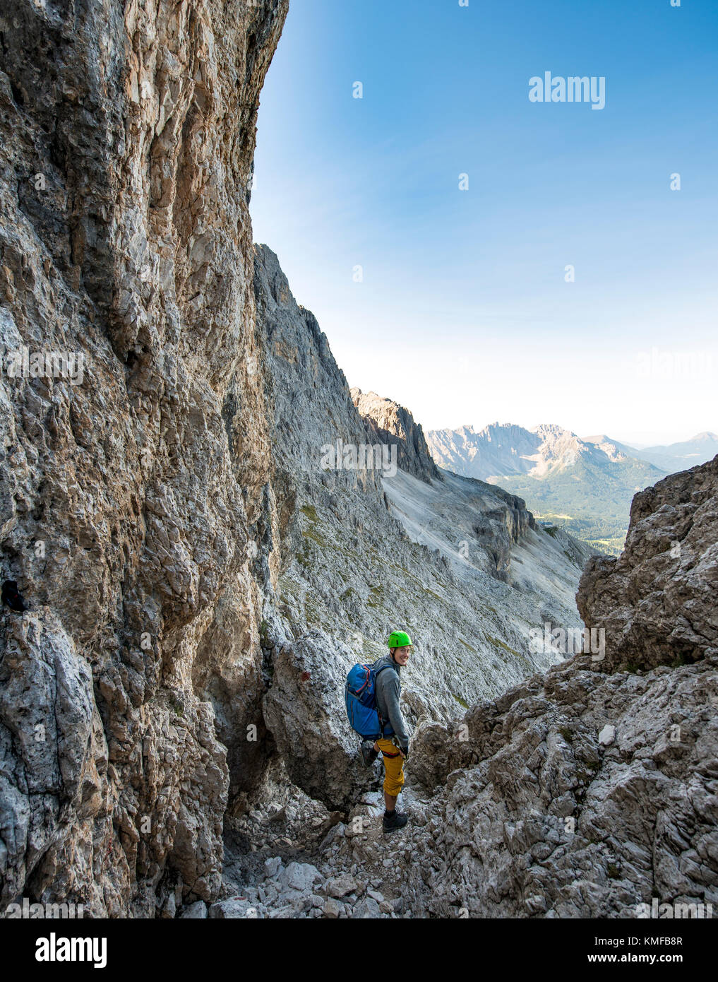 Via ferrata dolomites hiker hi-res stock photography and images - Alamy