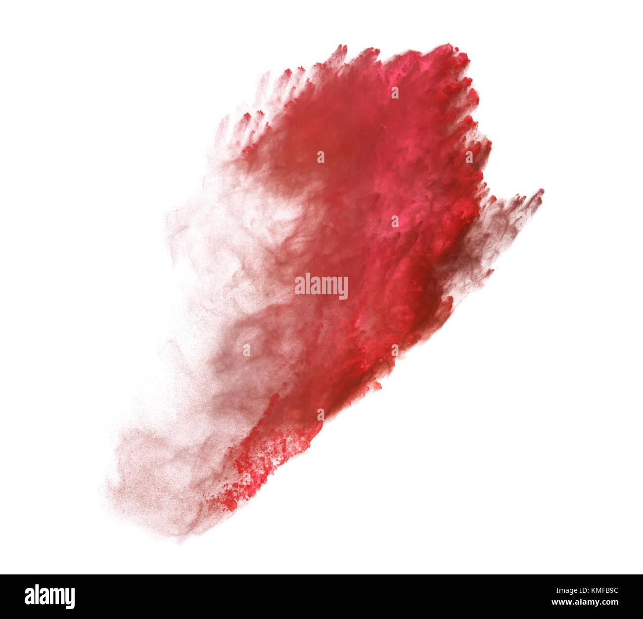Explosion of red powder isolated on white background Stock Photo - Alamy