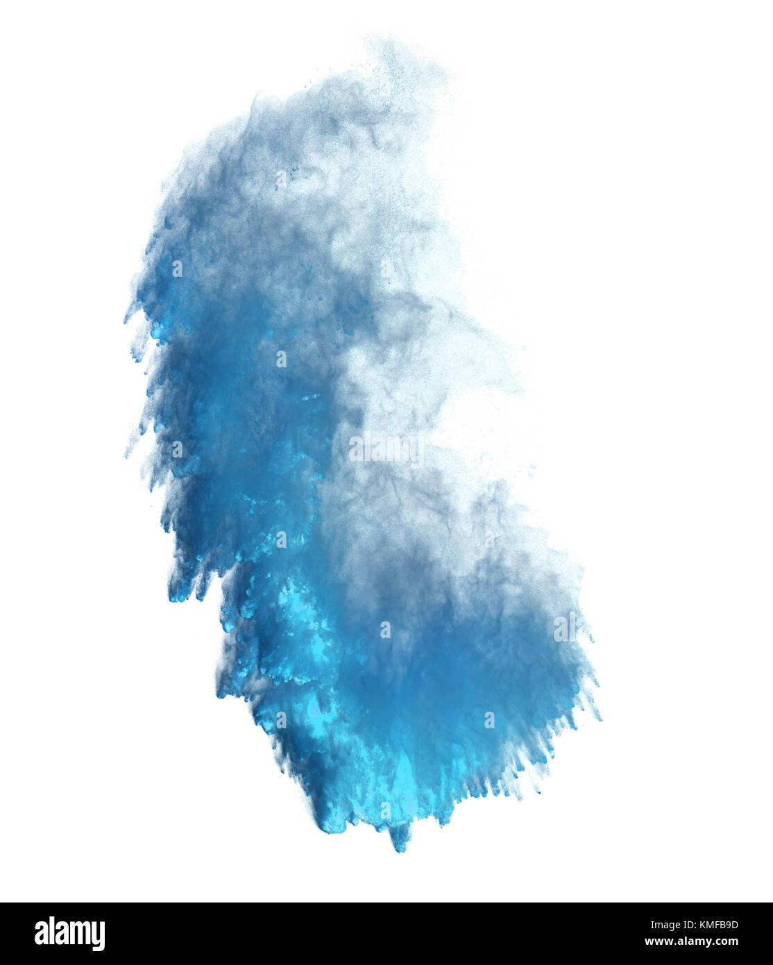 Explosion of blue powder isolated on white background Stock Photo - Alamy