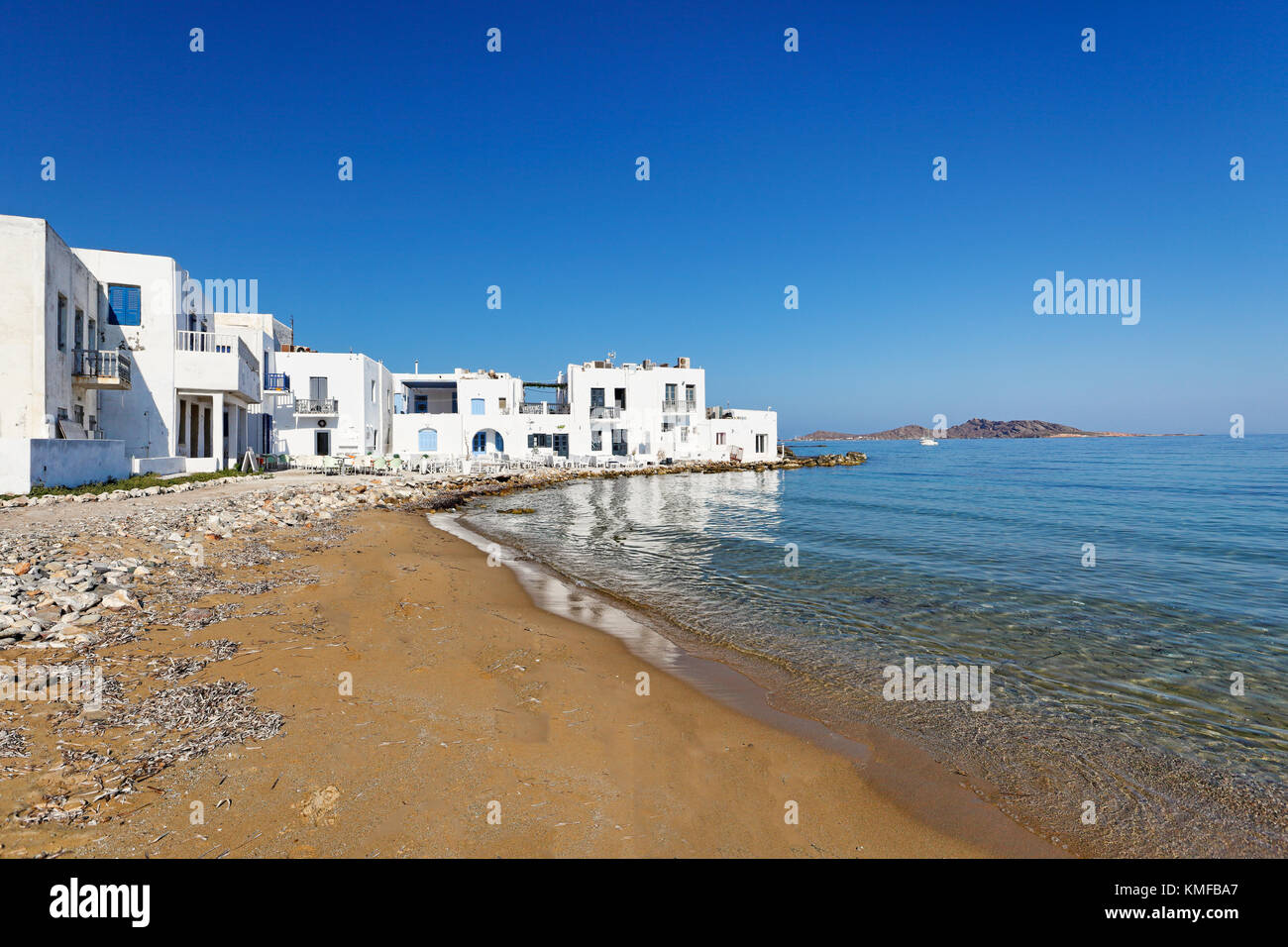 The traditional village of Naousa in Paros island, Greece Stock Photo ...