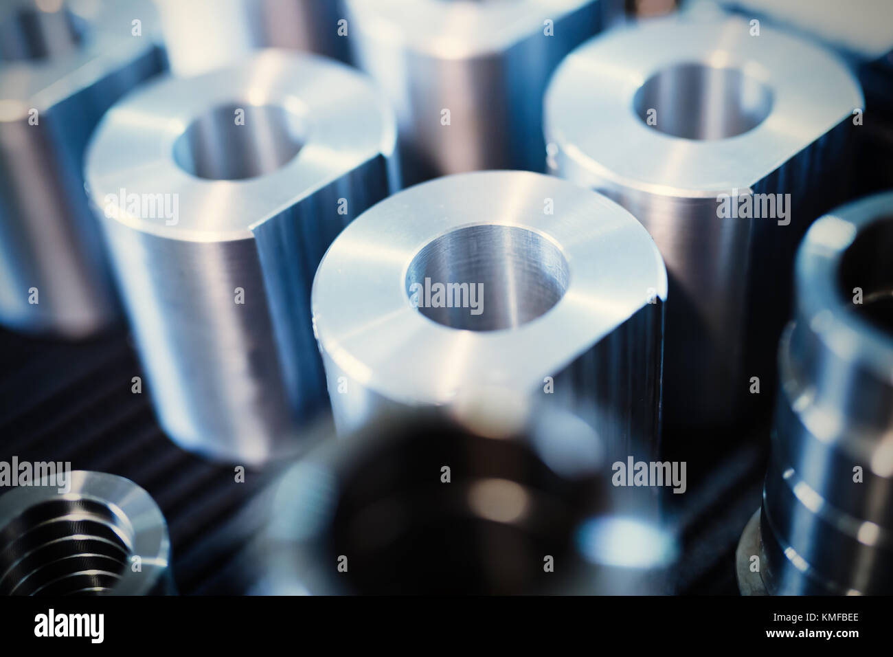 Industrial background from metal parts produced in metal industry Stock ...