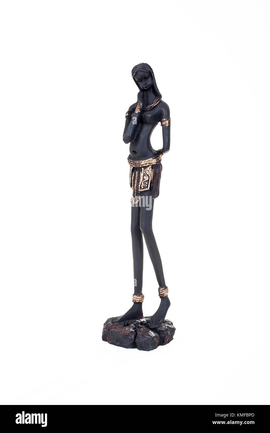 Indian native exotic statue hand made symbol women on isolated white ...