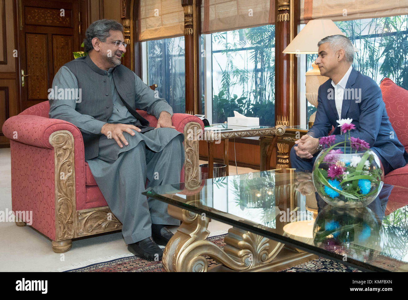 Mayor for London Sadiq Khan meets Pakistani Prime Minister Shahid Khan ...