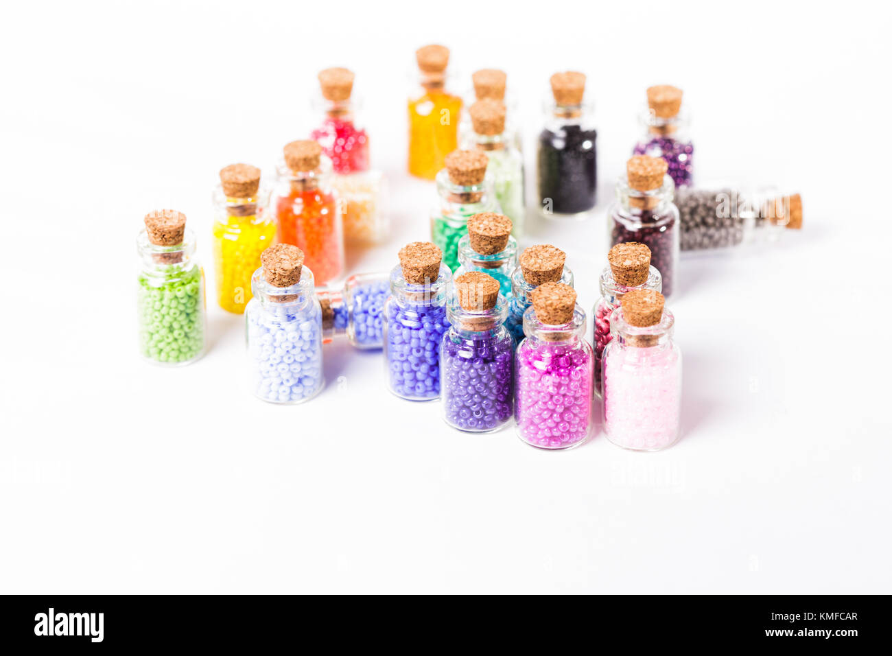Colorful beads in the bottles Stock Photo - Alamy
