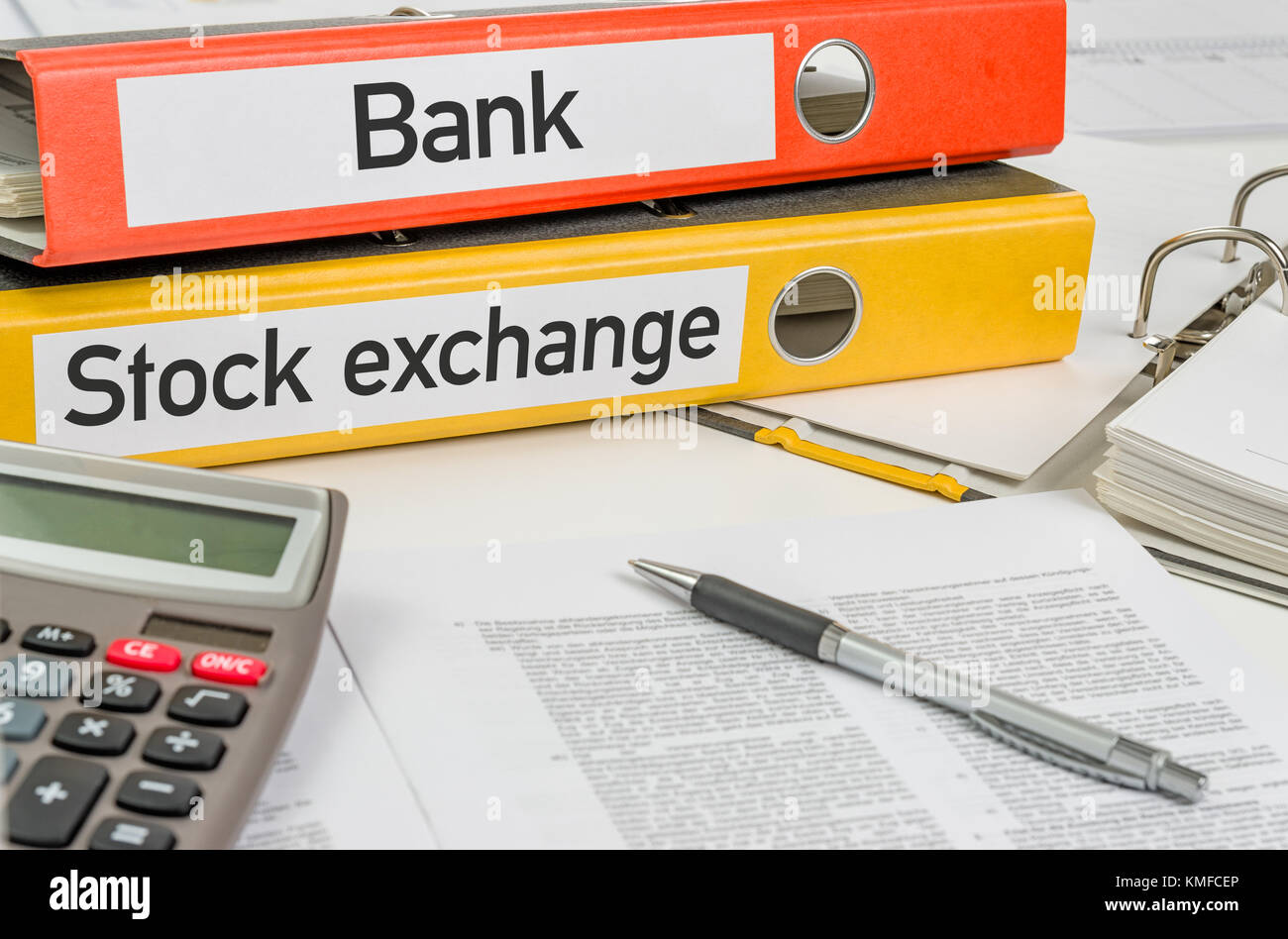 Folders with the label Bank and Stock exchange Stock Photo - Alamy