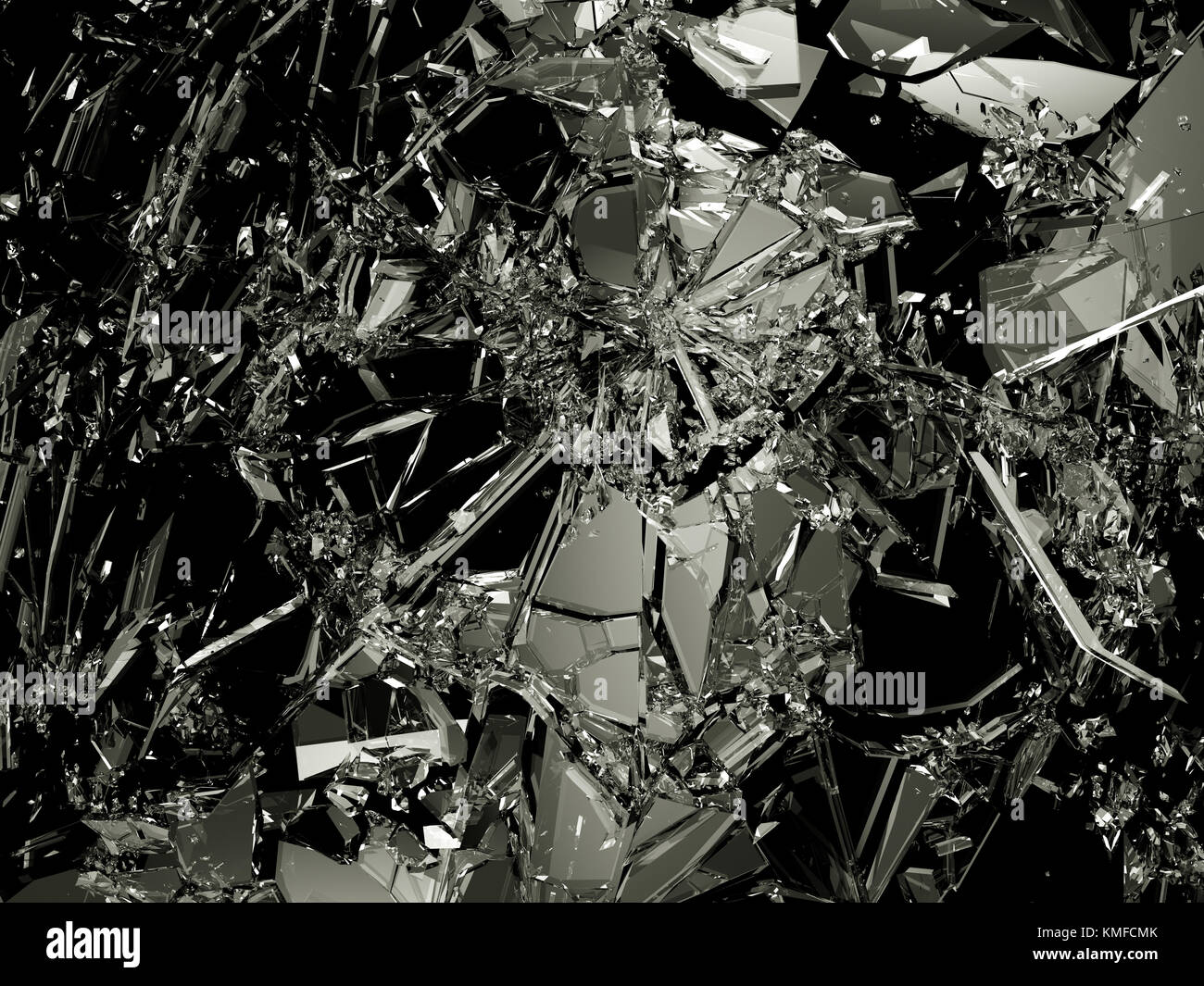 Many pieces of broken and Shattered glass on black. Large resolution ...