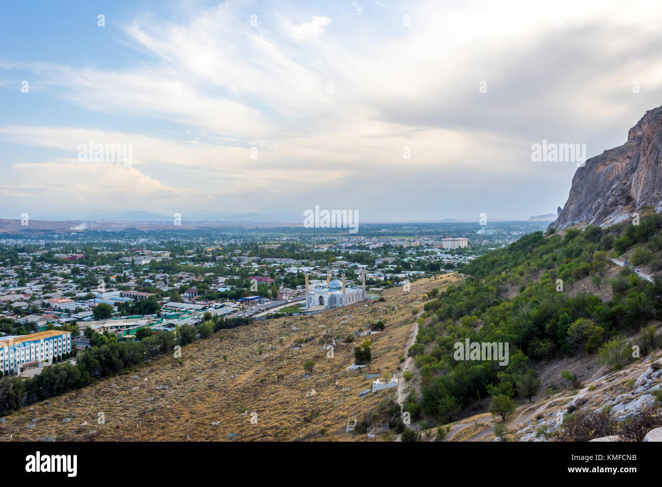 Aerial view over rooftops in Osh city, Kyrgyzstan Stock Photo - Alamy