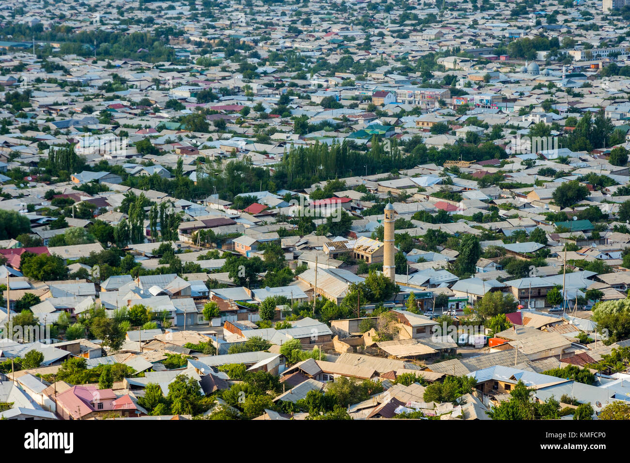 Aerial view over rooftops in Osh city, Kyrgyzstan Stock Photo - Alamy