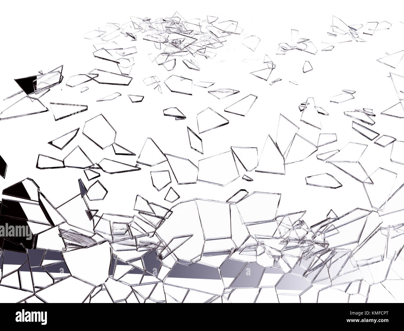 Shattered and broken glass on white. Large resolution Stock Photo - Alamy