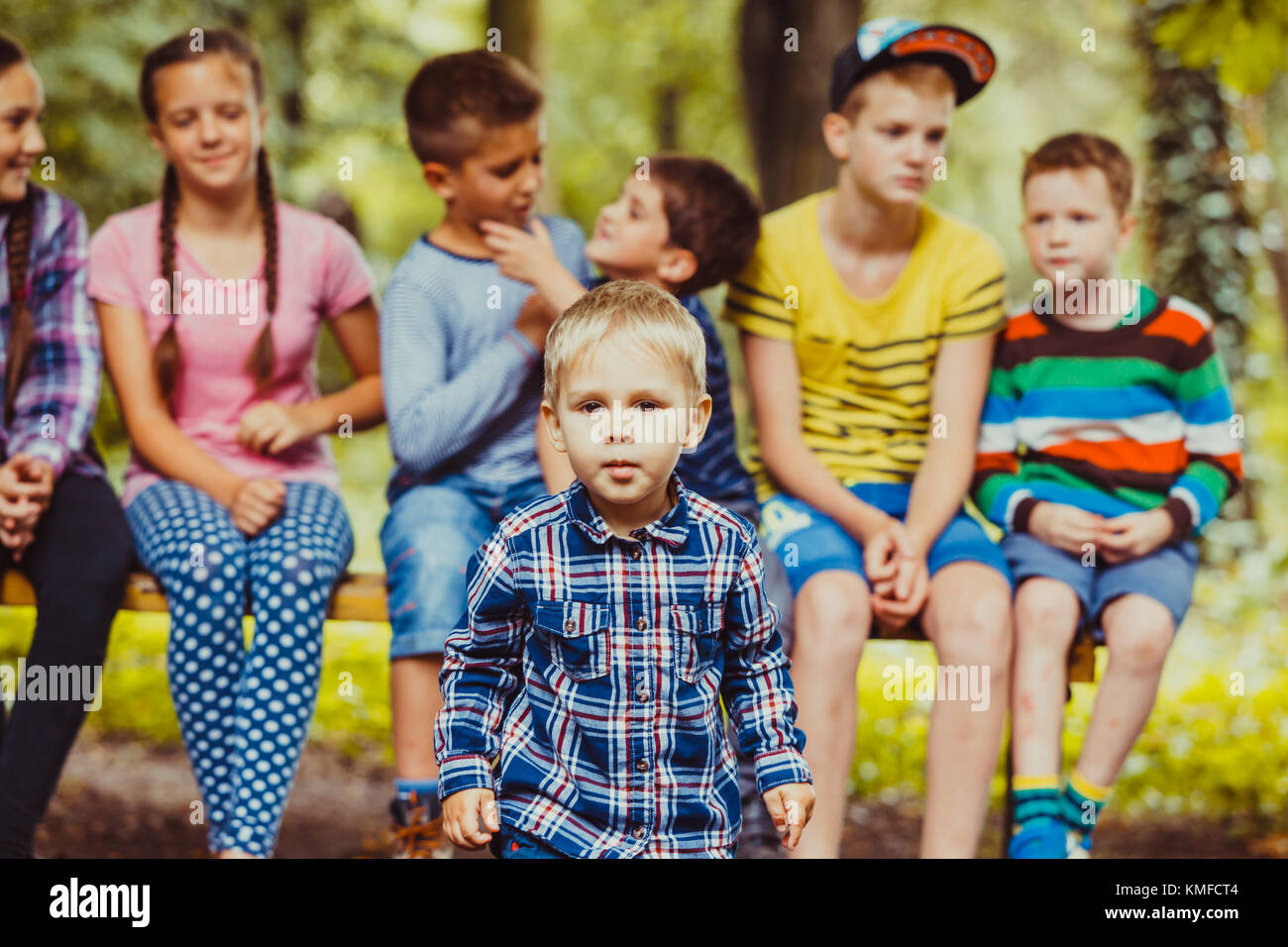 Group of children outdoors Stock Photo - Alamy