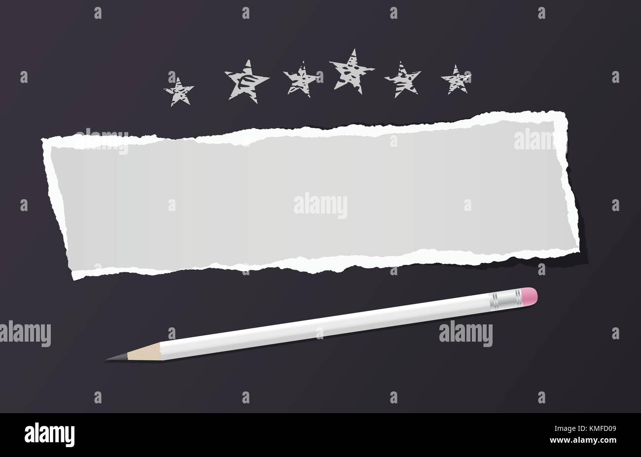 White ripped blank note, notebook paper for text or message stuck with ...