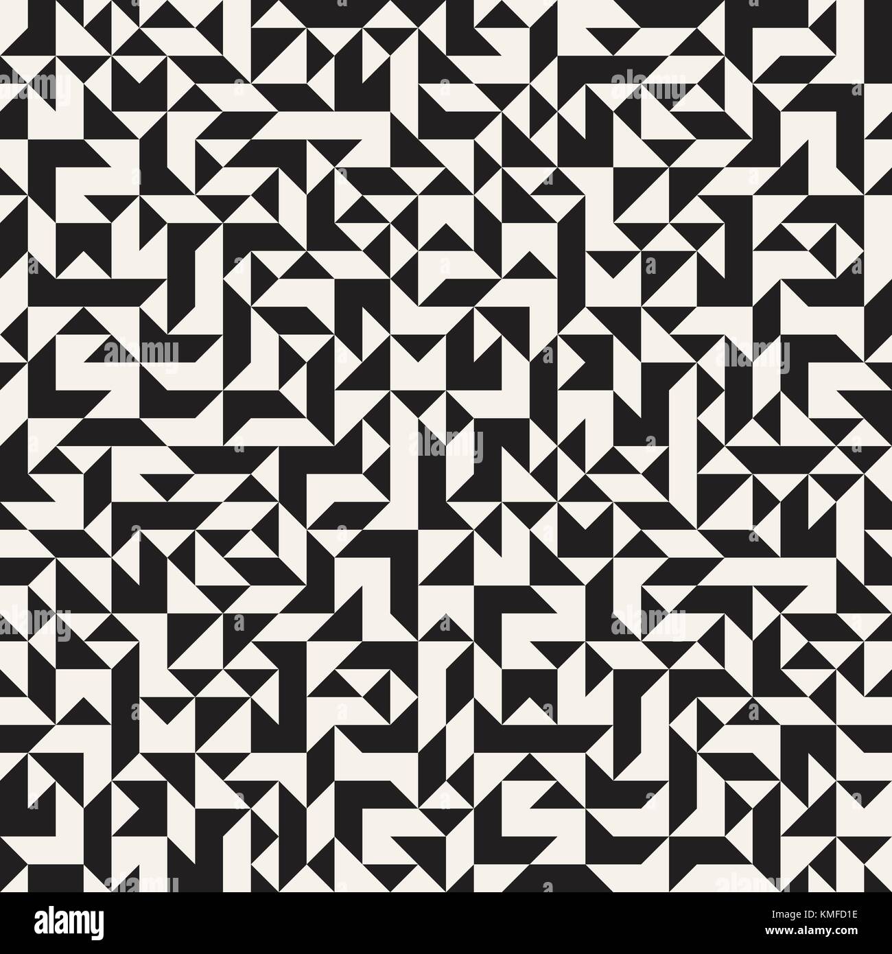 Irregular Tangled Shapes. Abstract Geometric Background Design. Vector Seamless Black and White ...