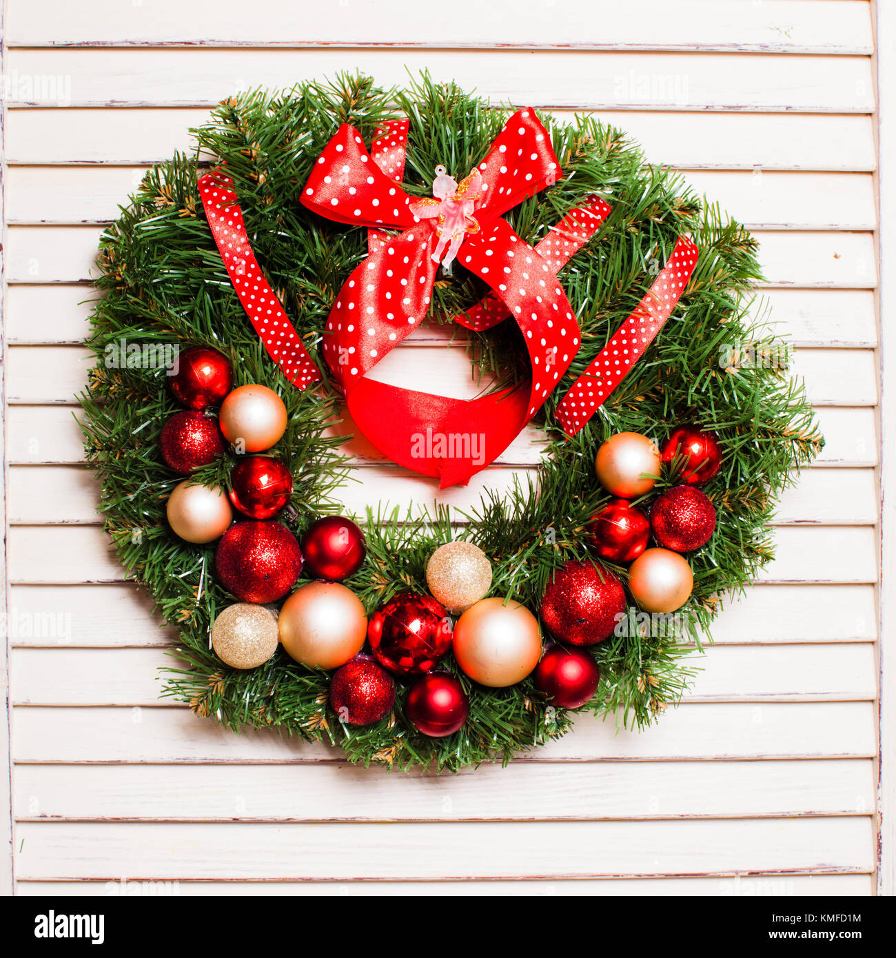 Christmas holiday wreath Stock Photo - Alamy