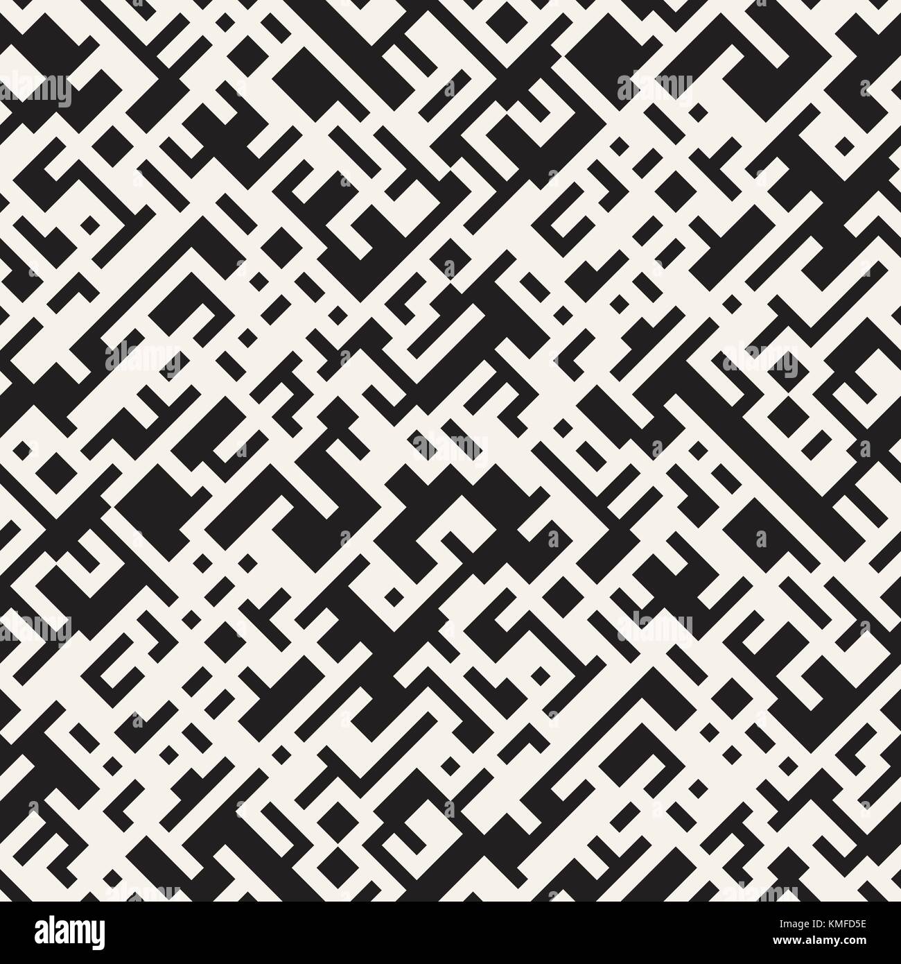 Irregular Tangled Shapes. Abstract Geometric Background Design. Vector Seamless Black and White ...