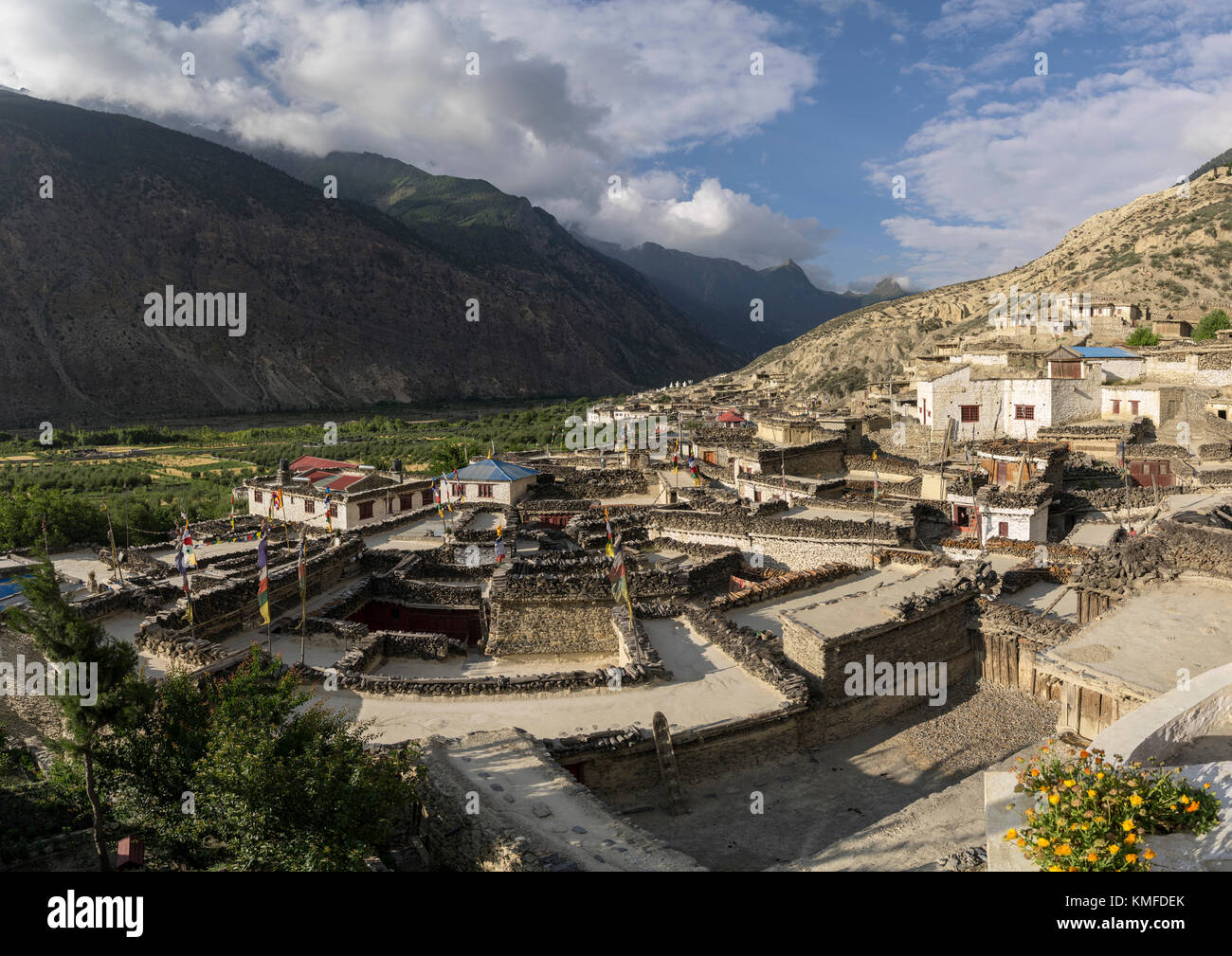 Marpha village and apple gardens in Nepal. Mustang Stock Photo - Alamy